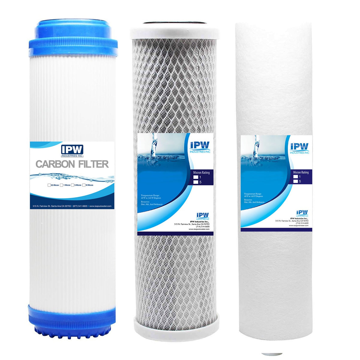 Fits iSpring F3 10-inch Universal Replacement Filter Set Cartridges fo ...
