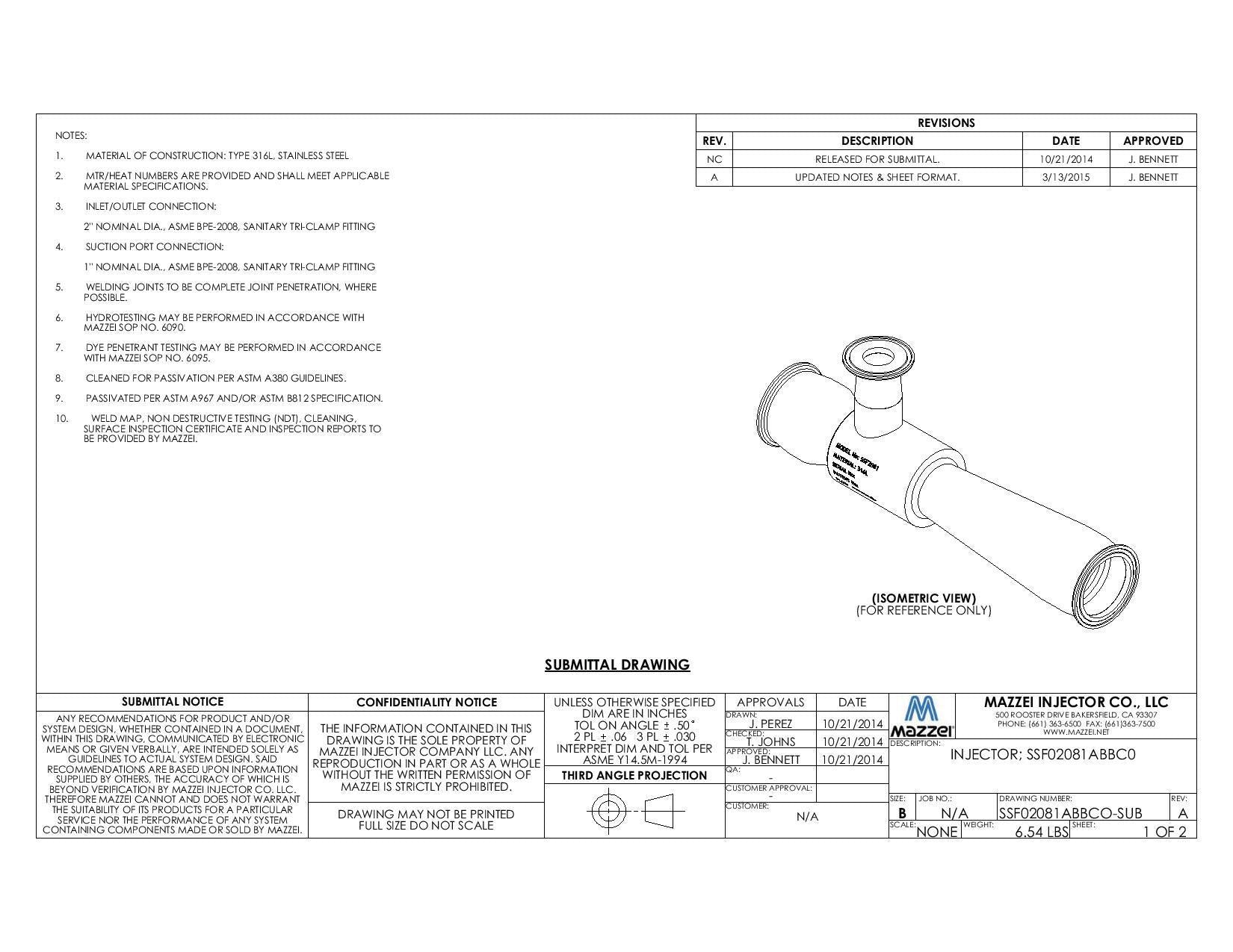 Mazzei - 3090 Series - 3.0" Male NPT Inlet/Outlet Connections (Dual 1 ...