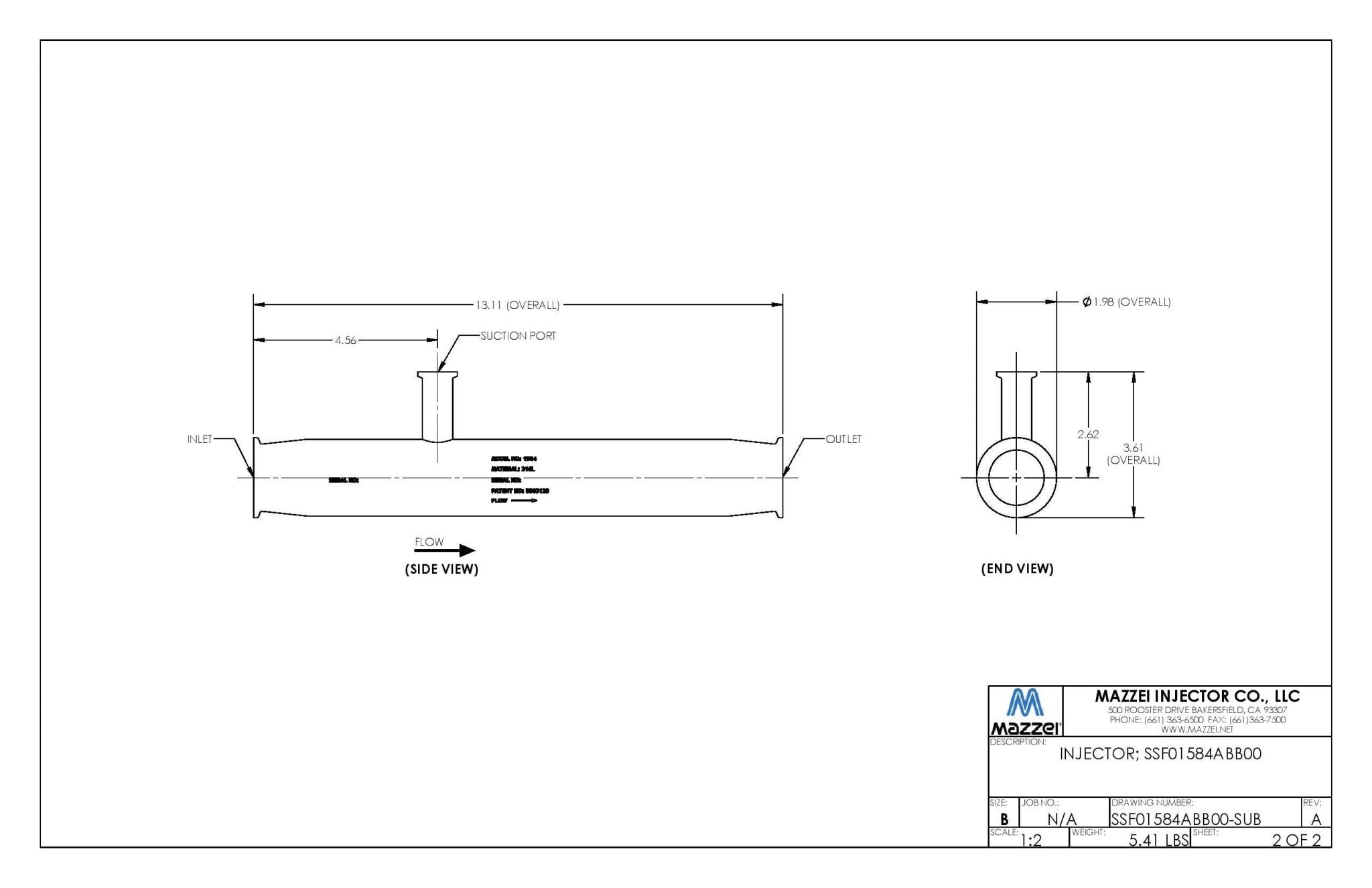 Mazzei - ISO 1584 Series - 40mm Male BSPT Inlet/Outlet Connections (0 ...