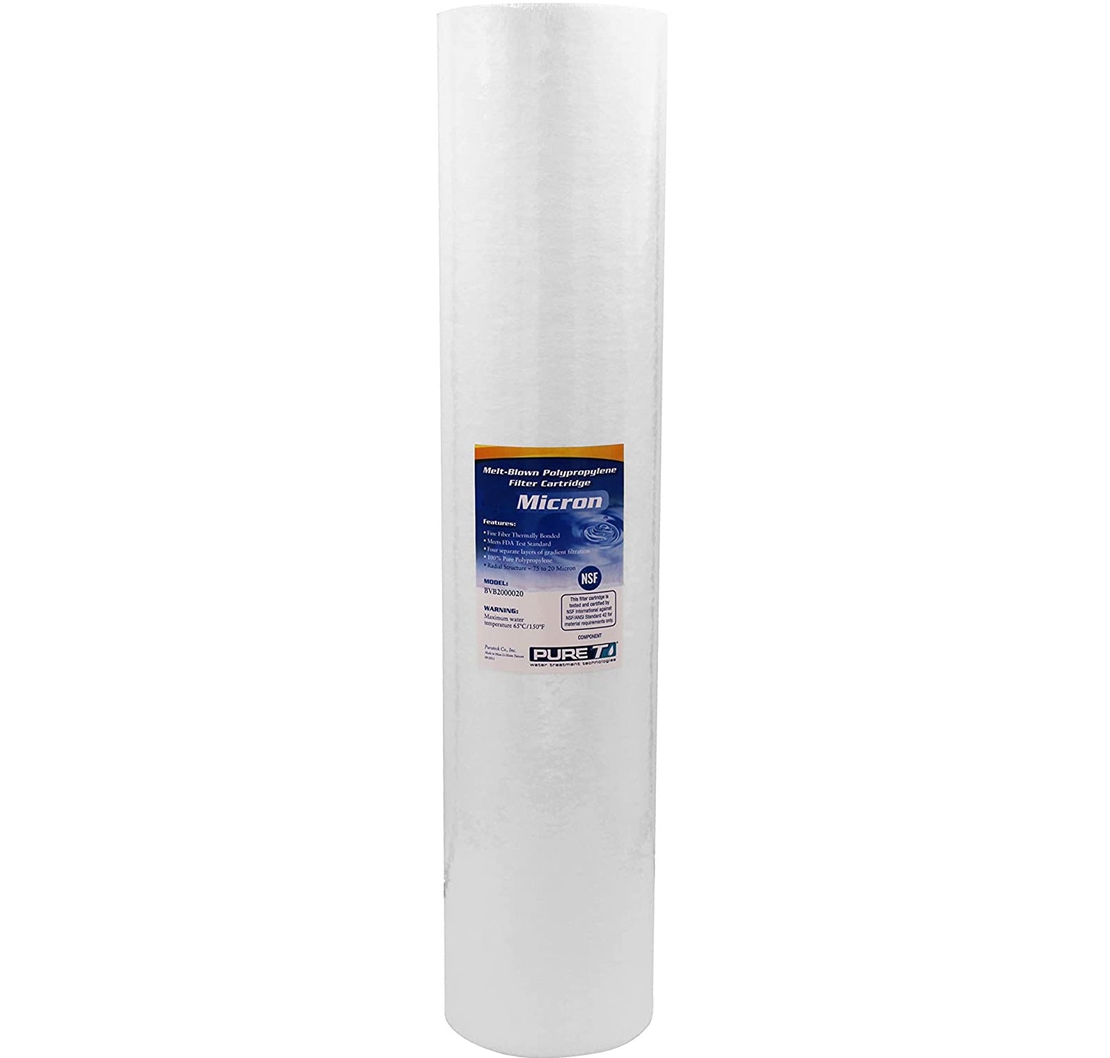 PureT - BVB Series - 20" x 4.5" Spun Polypropylene Sediment Filter ...