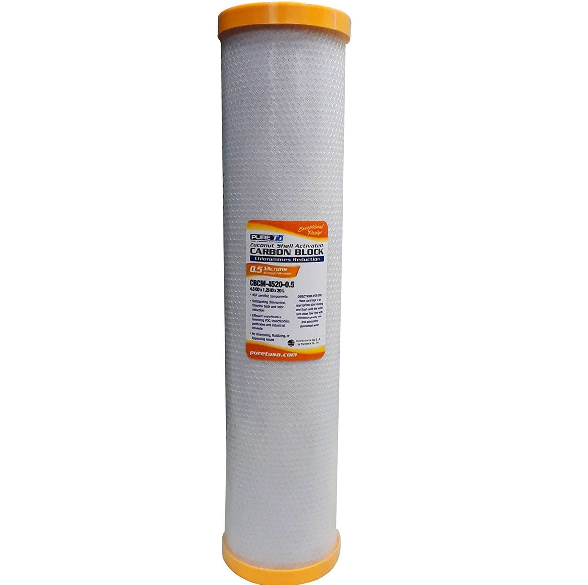 PureT - CBCM Series - 20" x 4.5" Chloramine Reduction Water Filter - N ...