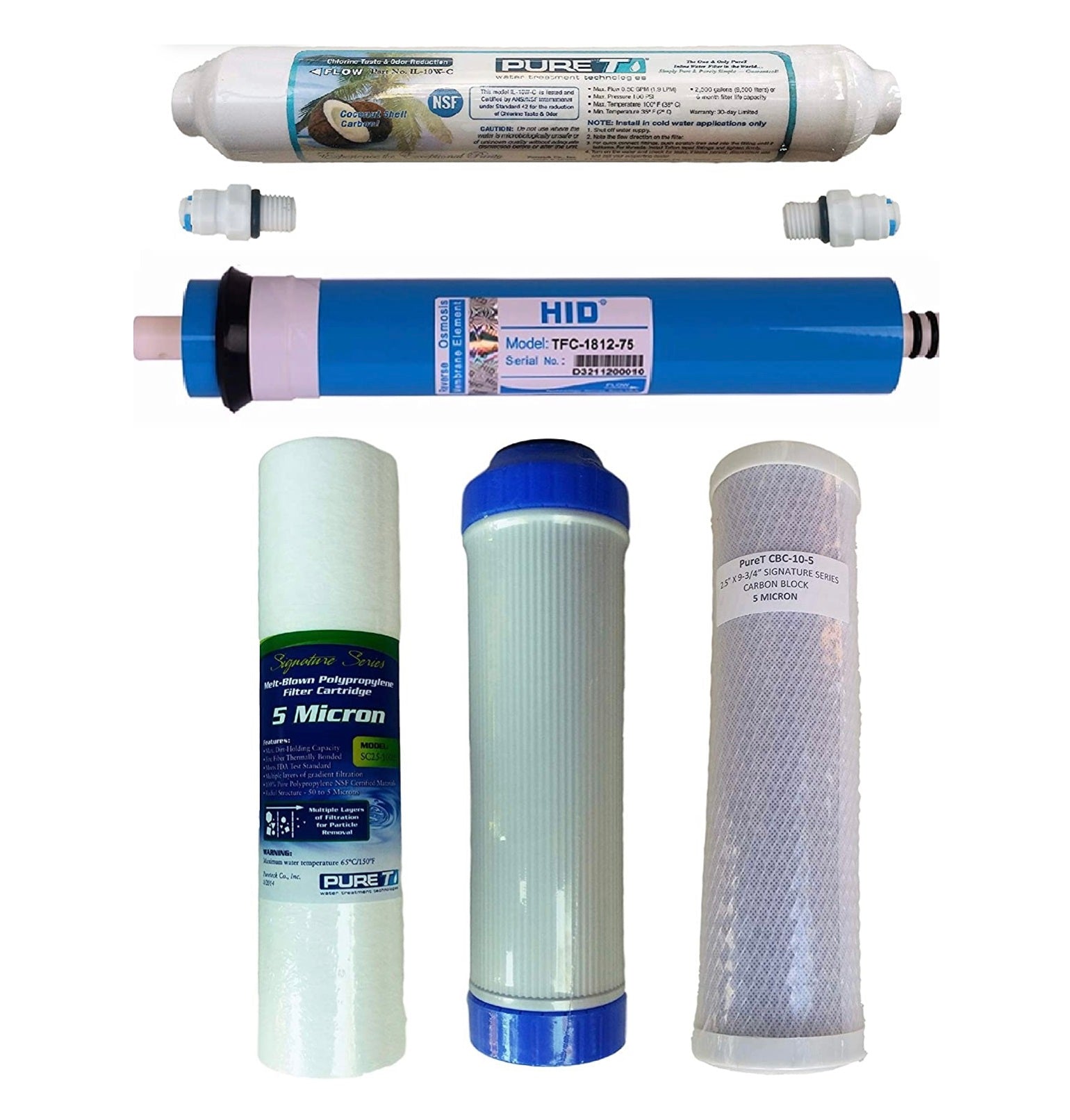 Water Filter Set with 75 GPD RO Membrane, for 5 Stage System – Isopure ...